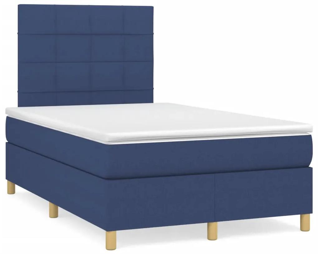 Box spring postel s matrací a LED modrá 120x190 cm textil,  3270252