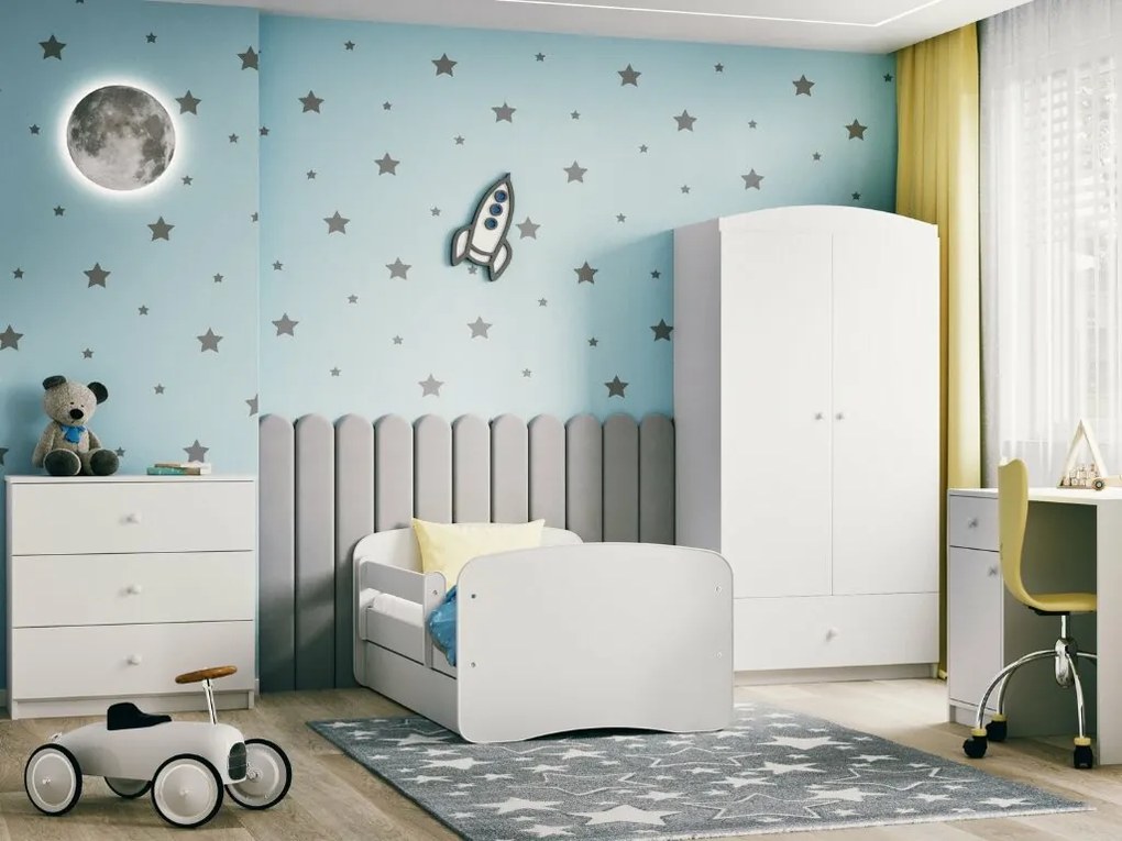 Kocot Kids Malá postel Babydreams 140 x 70 cm se zásuvkou - bílá