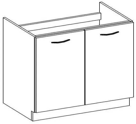 Kuchyňská dřezová skříňka Vigo 80ZL2F, dub lancelot/bílý lesk, šířka 80 cm