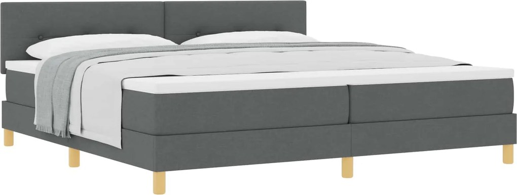Postel s boxspringem s polštářem Tmavě šedá 200 x 200 cm textil 3338945