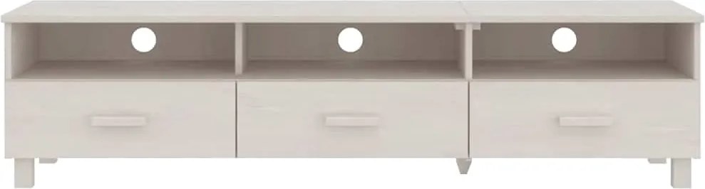 TV stolek HAMAR bílý 158 x 40 x 40 cm masivní borovice 340473