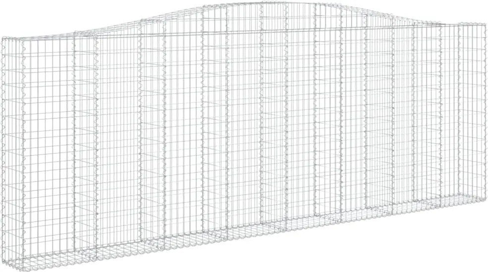Klenuté gabionové koše 3 ks 400x30x140/160cm pozinkované železo 3145853