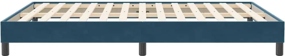 Postel Box Spring bez matrace tmavě modrá 160x210 cm samet 3315835
