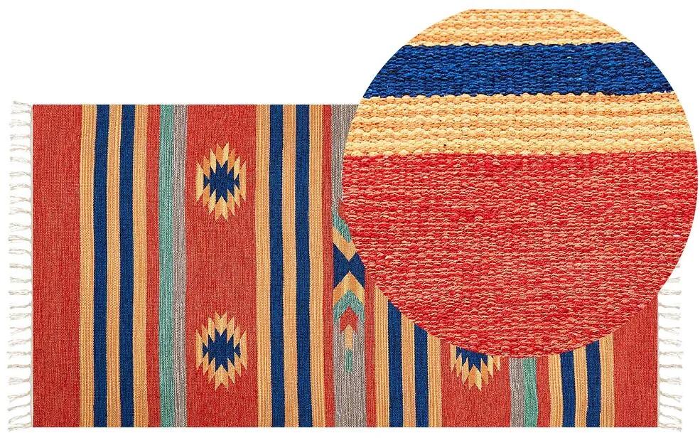 Vlněný kelimový koberec 80 x 150 cm vícebarevný HATIS Beliani