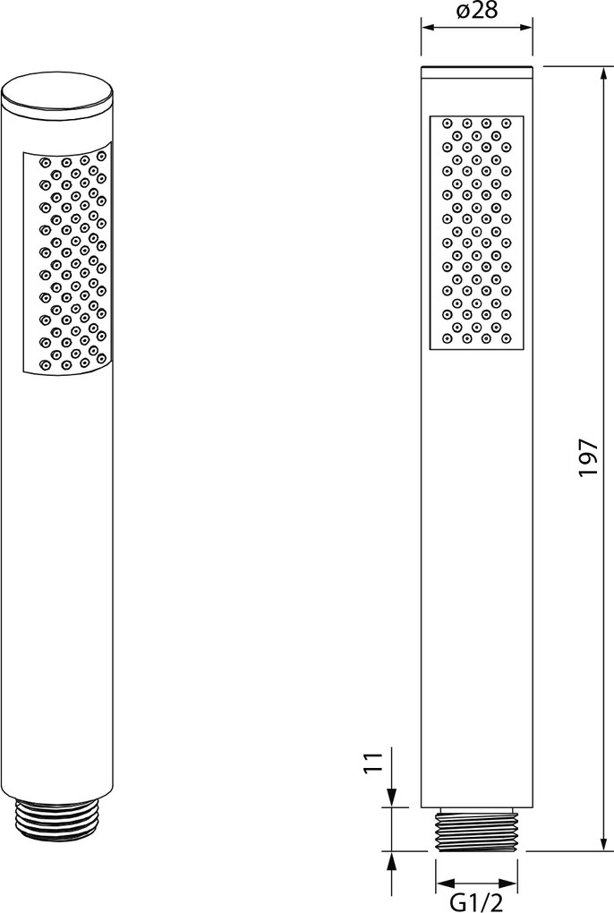 Sapho Sapho, Ruční sprcha, 185mm, gun metal, DO281