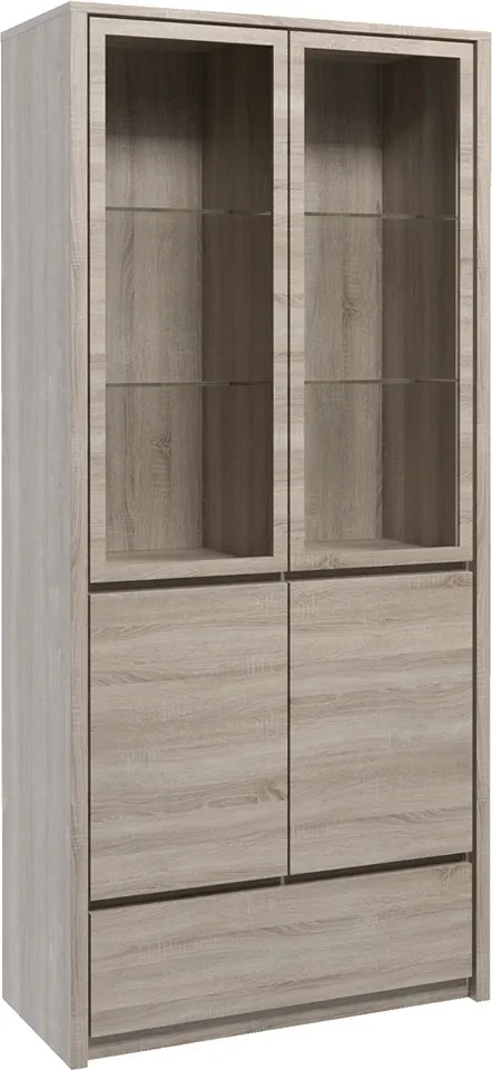 Obývací stěna s vitrínami MONTANA | 280 cm | dub trufla