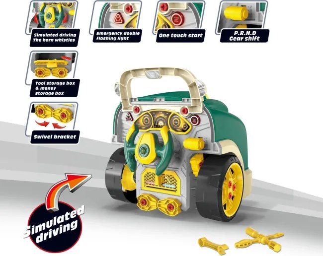 Auto s motorem N-GINE zelené