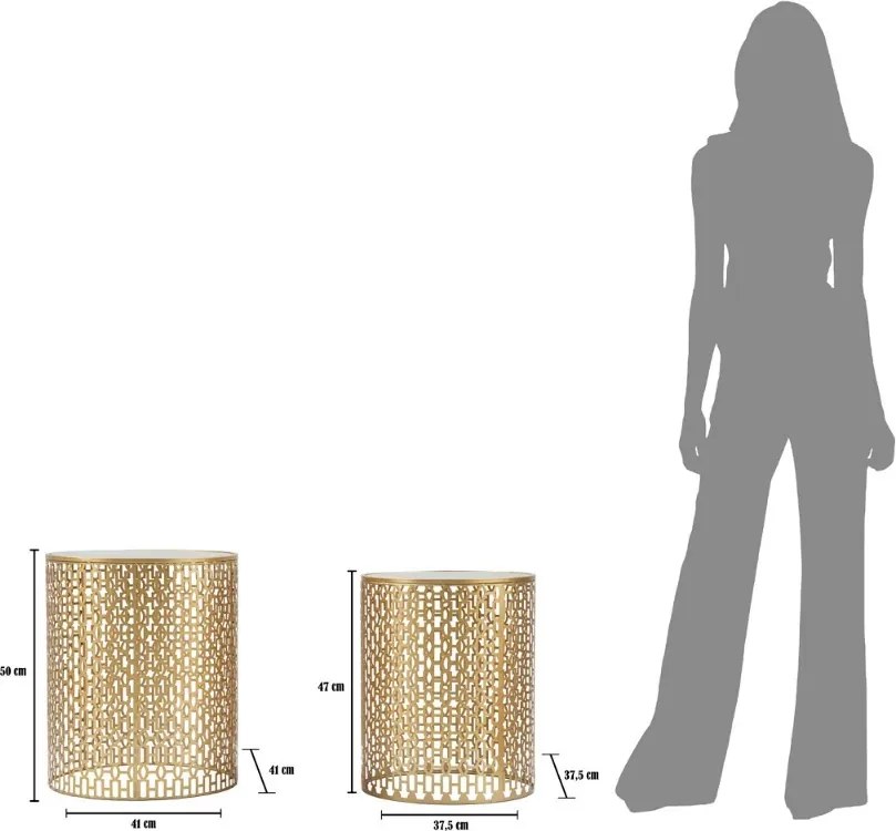 Sada odkládacích stolků Weslan 41 cm zlatá