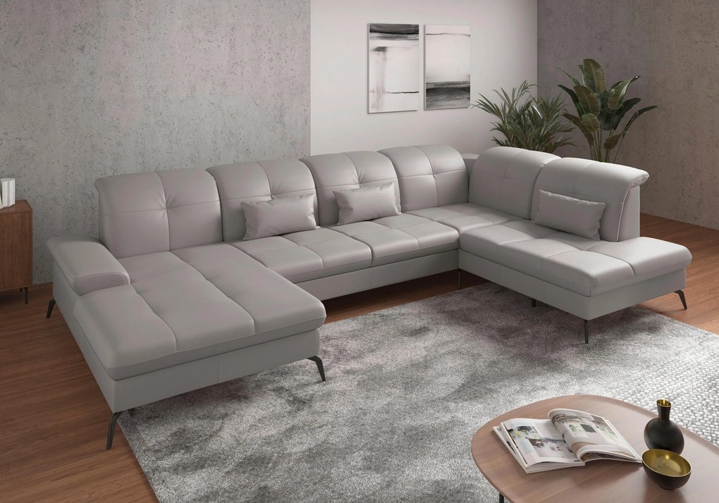 XXXLutz SEDACÍ SOUPRAVA, textil, kůže, světle šedá Sit & More - Sedací soupravy - 00014401174X