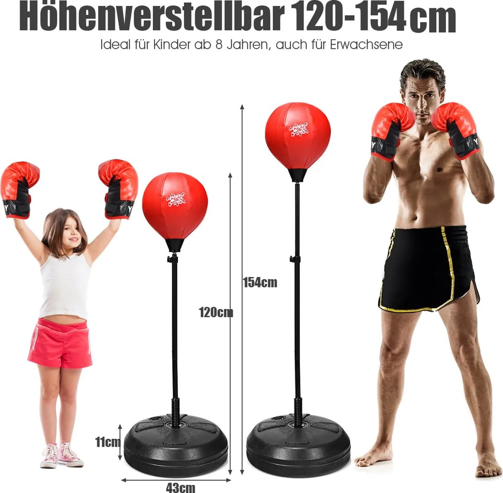 Costway Boxovací míč 120-154 cm výškově nastavitelný stojící boxovací míč box