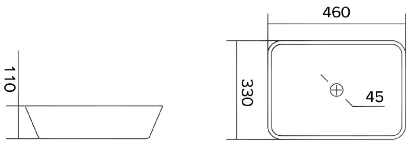 Mexen Tiva, skleněné umyvadlo na desku 46 × 33 cm, černá, 24184670