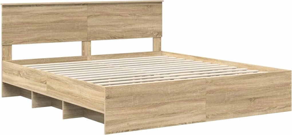 Rám postele s čelo Sonoma dub 200 x 200 cm Kompozitní dřevo 3408818