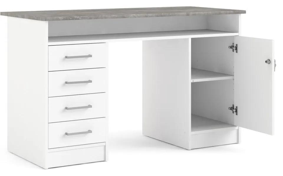 NEW:Psací stůl Obelix 011 bílá/beton