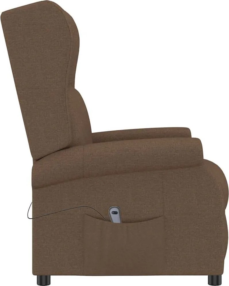 Elektrické polohovací křeslo ušák hnědé textil 3098323