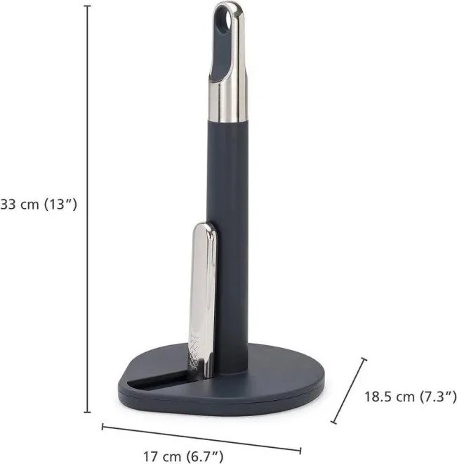 Tmavě šedý plastový stojan na papírové utěrky Hold – Joseph Joseph