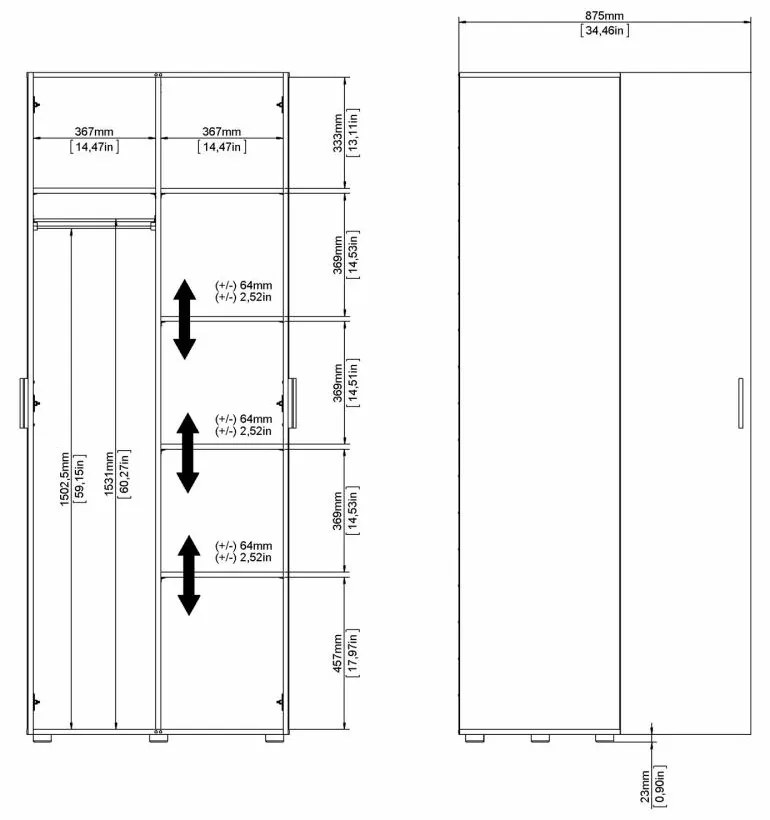 Tvilum Šatní skříň Pedro 531 dub sonoma/bílý lesk