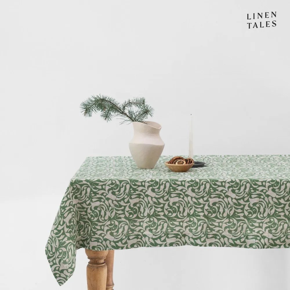 Lněný ubrus 140x250 cm Evergreen Damask – Linen Tales