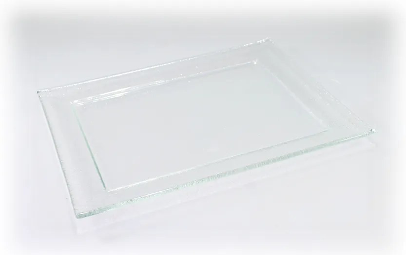 BDK-GLASS Servírovací tác MAXIM 29x23cm Barva: Šedé sklo