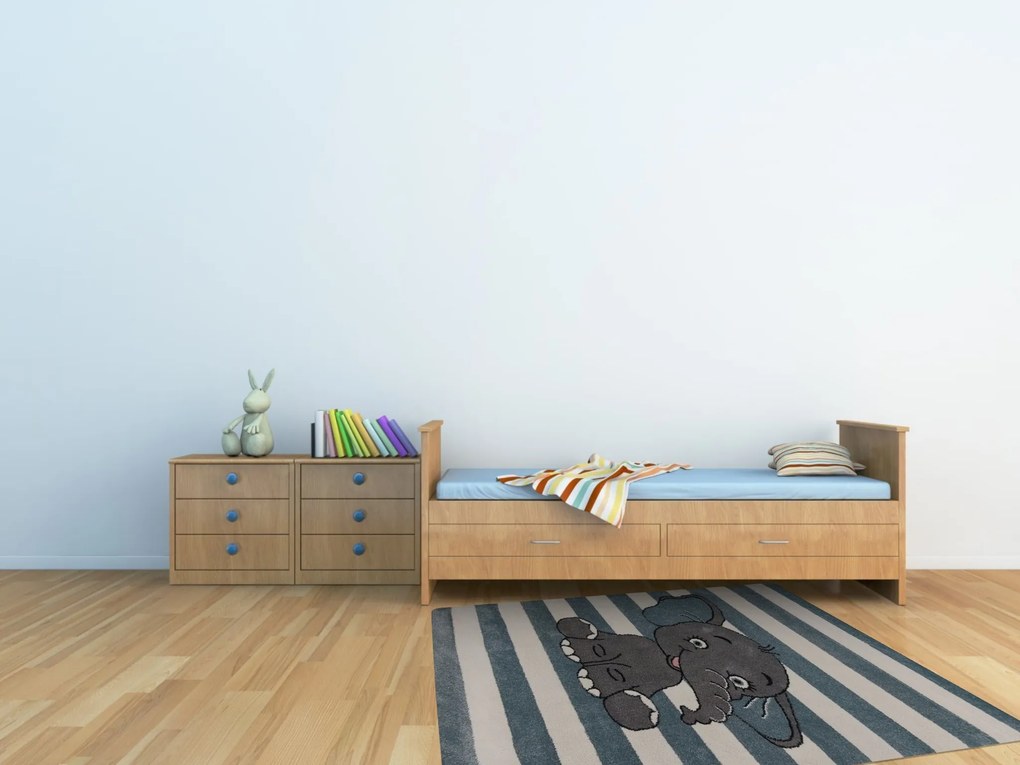 Vopi, Dětský koberec Kiddo A1087 blue, 80x150, modrá, dětský pokoj