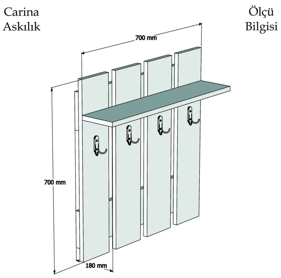 Nástěnný věšák s policí Mita