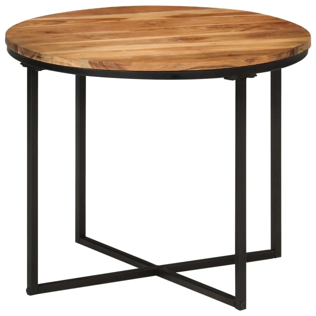 Konferenční stolek 55x55x45 cm masivní akáciové dřevo a železo - Default Title