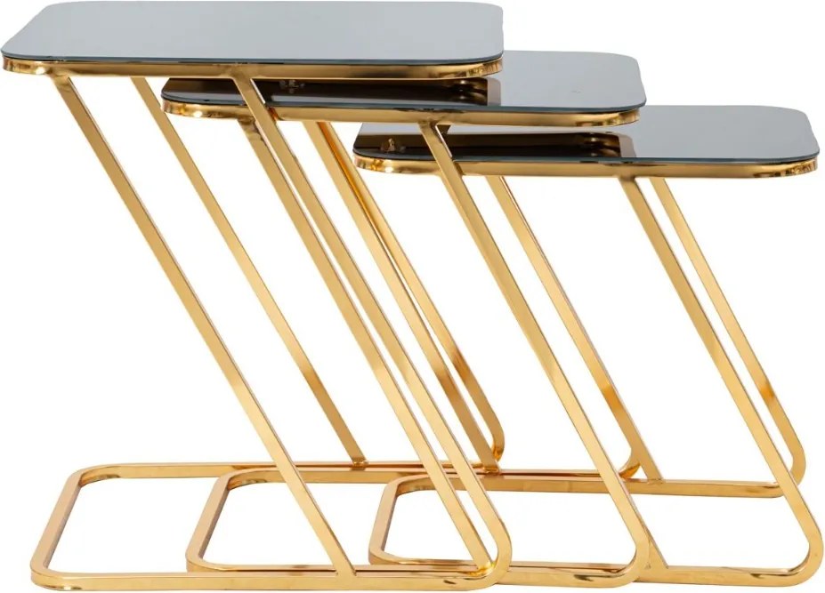 Sada odkládacích stolků Adamaris 44 cm černá / zlatá