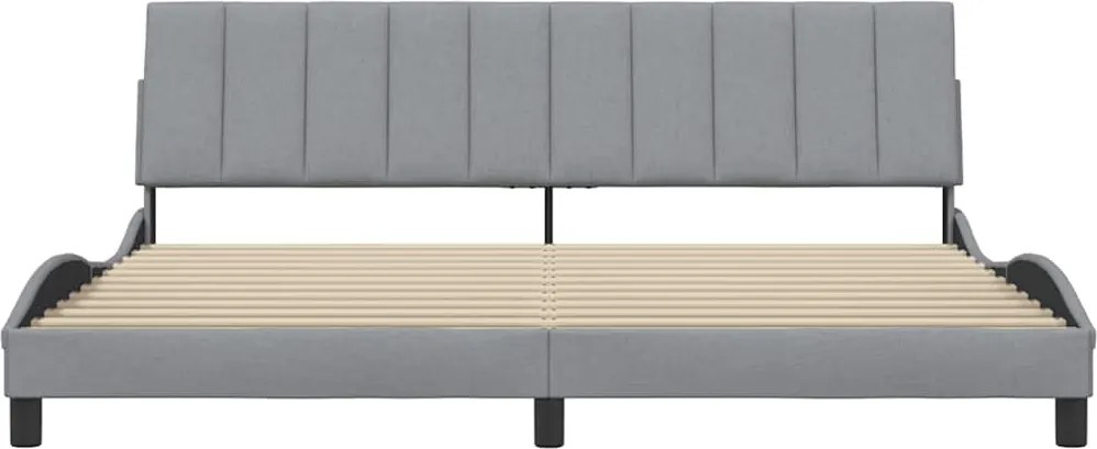 Rám postele bez matrace Hanko světle šedý 200 x 200 cm textil 3310412