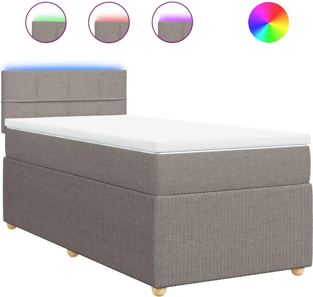 Box spring postel s matrací taupe 80x200 cm textil 3289587