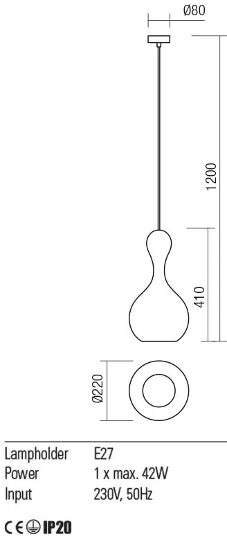 Redo Závěsné svítidlo Lob, ø22cm Barva: Měděná