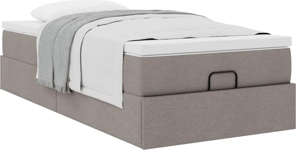 Osmanský rám postele s matrací taupe 90x190cm textil 3311075