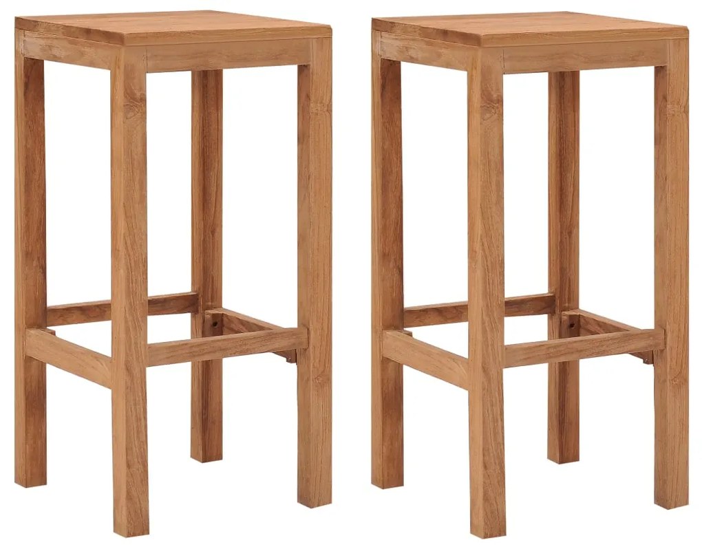 287232 vidaXL Barové stoličky 2 ks masivní teakové dřevo