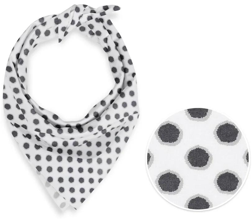 Biante Bavlněný šátek Sandra SA-286 Šedé puntíky na bílém 55 x 55 cm