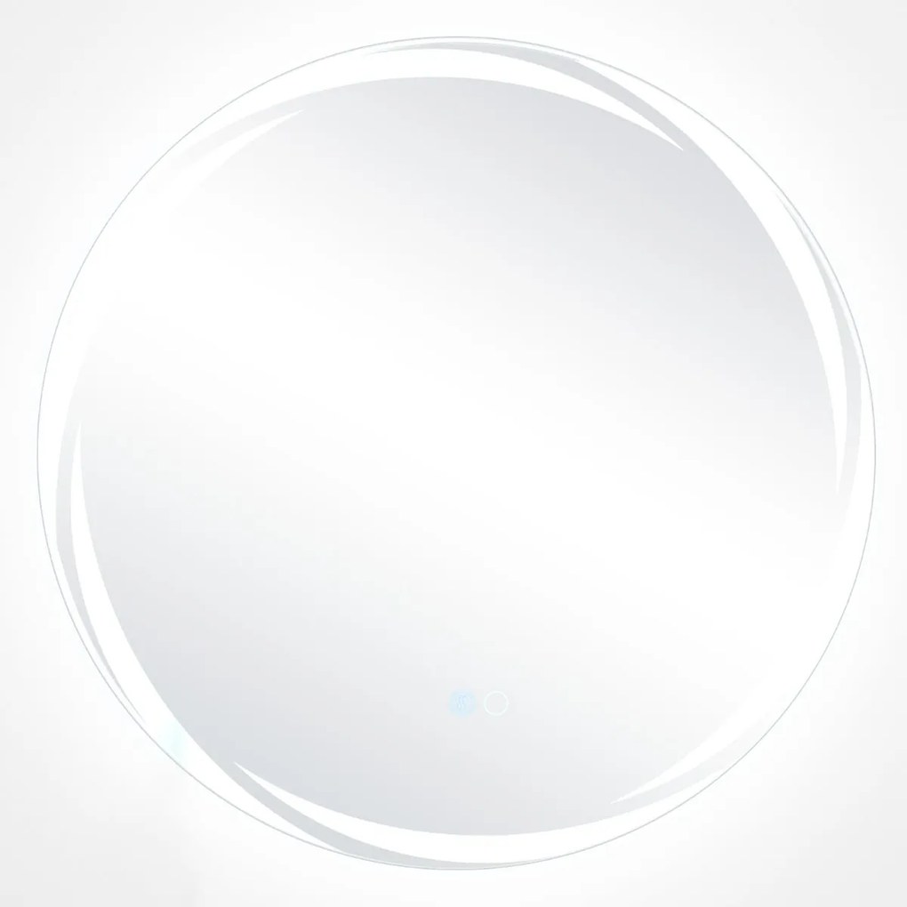 Costway Koupelnové zrcadlo LED s osvětlením 60 cm kulaté koupelnové