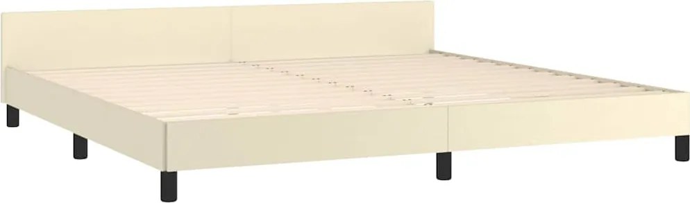 Rám postele s čelem krémový 200x200 cm umělá kůže 3125471