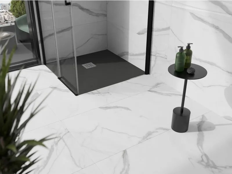 Mexen Stone+ kompozitní čtvercová sprchová vanička 100 x 100 cm, antracit - 44711010