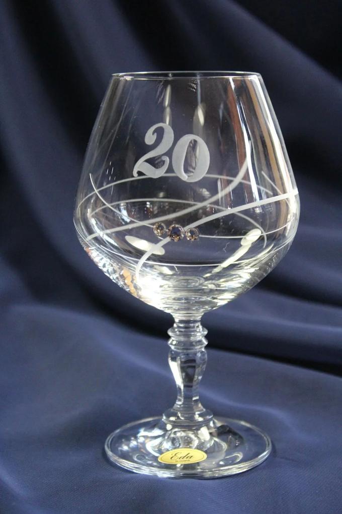 Výroční pohár na 20. narozeniny BRANDY se swarovski krystaly