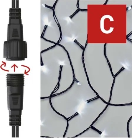 Propojovací vánoční řetěz bez zdroje EMOS Connecting D1AC03 ZY1925 100LED 10m studená bílá
