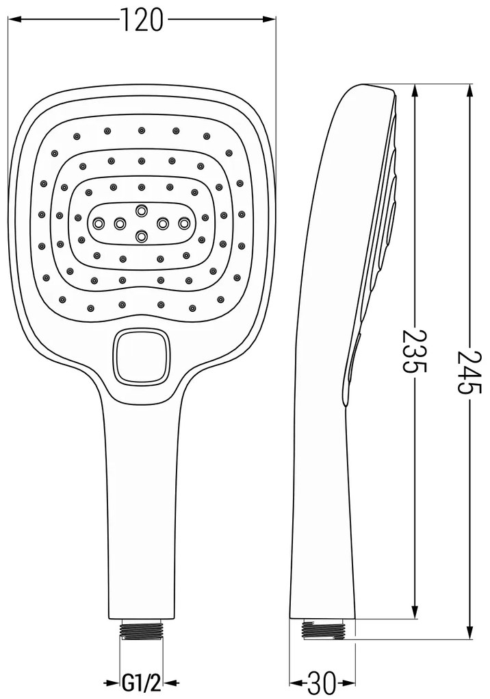 Mexen příslušenství - hlavice ruční sprchy Oval R-17, 3-funkce, chromová-bílá, 79517-02