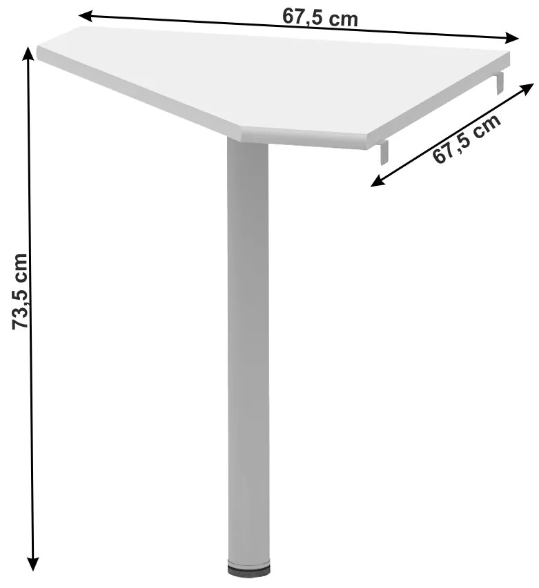 Kondela Rohový stolek, bílá/kov, JOHAN 2 NEW 06