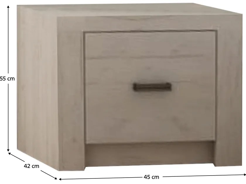 Kondela Noční stolek, jasan bílý, INFINITY I-24