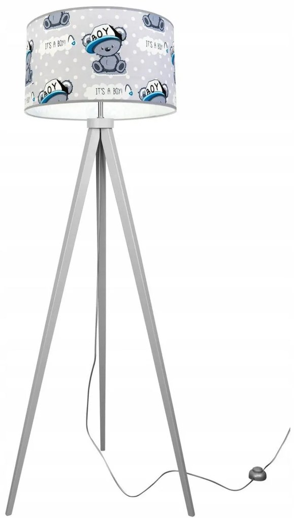 Dětská stojací lampa Cone, 1x textilní stínítko se vzorem, (výběr ze 2 barev konstrukce)