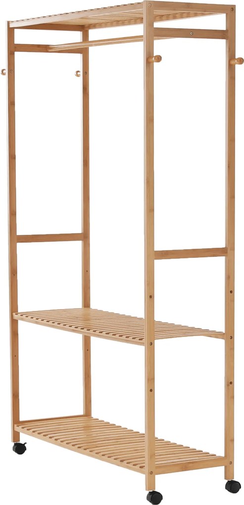Šatní organizér, přírodní bambus, MELAR