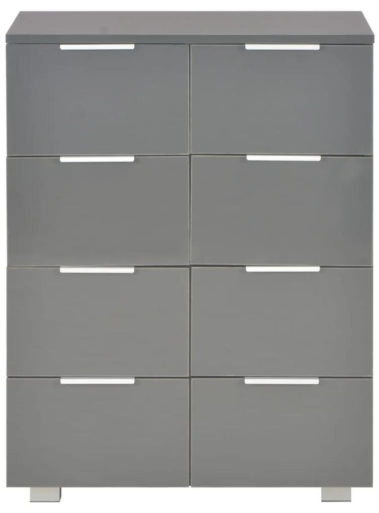 vidaXL Příborník šedý s vysokým leskem 60 x 35 x 80 cm dřevotříska