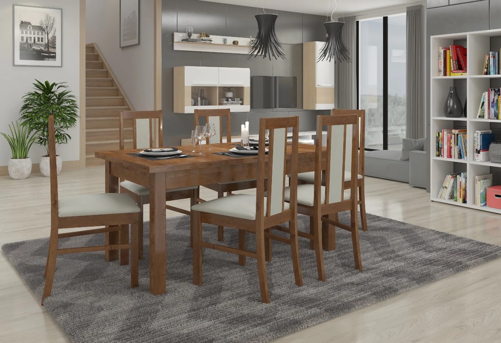 ADRK Furniture Sada stolu s židlemi RODOS 59 SE-ROD-59-L-B139