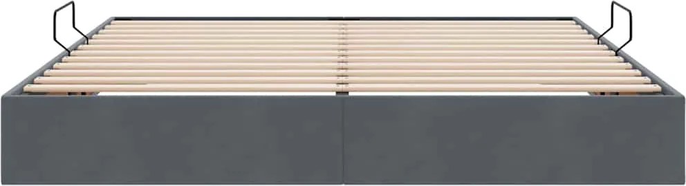 Postel s úložným prostorem Tmavě šedá 180 x 200 cm Samet 3370128