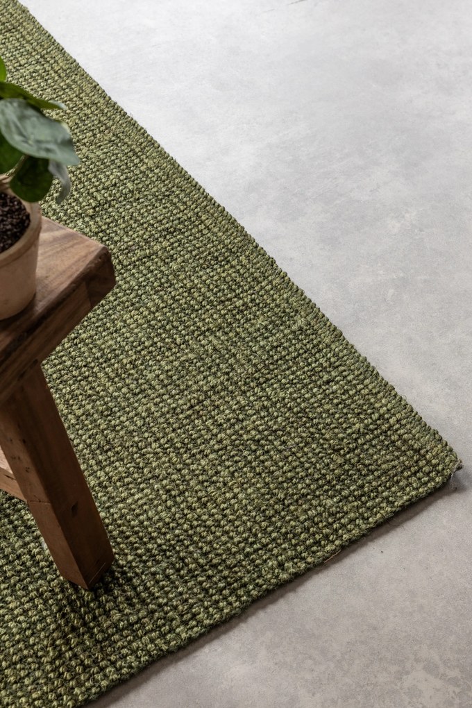 Hanse Home, Kusový koberec Bouclé Jute 105977 Jungle Green, 190x280, zelená, chodba / předsíň