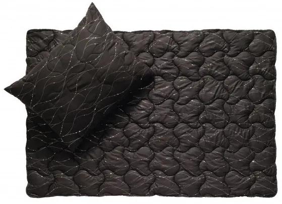 Moravia Comfort METALLIC černá - polštář 50 x 70 cm
