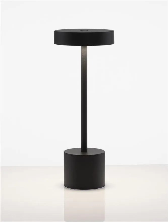 NV 9002864 Venkovní stolní lampa FUMO černý hliník a akryl LED 2W 3000K 3000K 220-240V 163st. IP54 vypínač na těle / USB kabel - NOVA LUCE