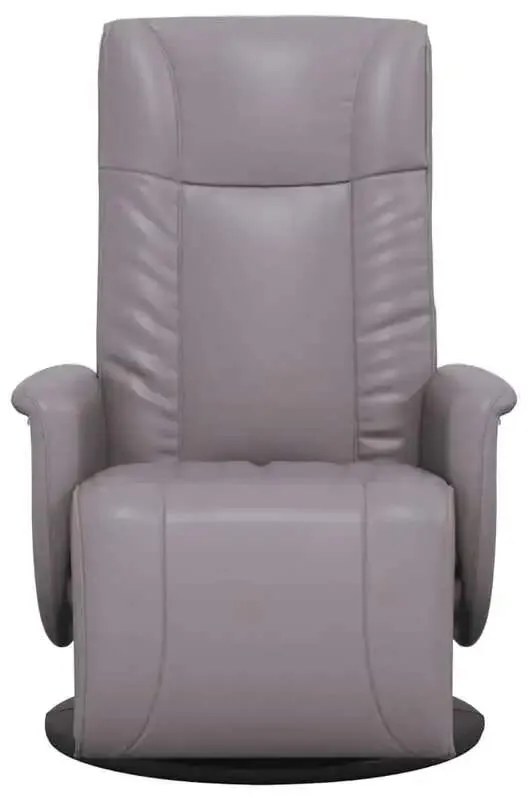 Křeslo relaxační, masážní, polohovací, otočné, ekokůže šedá, NoBi PULSAR