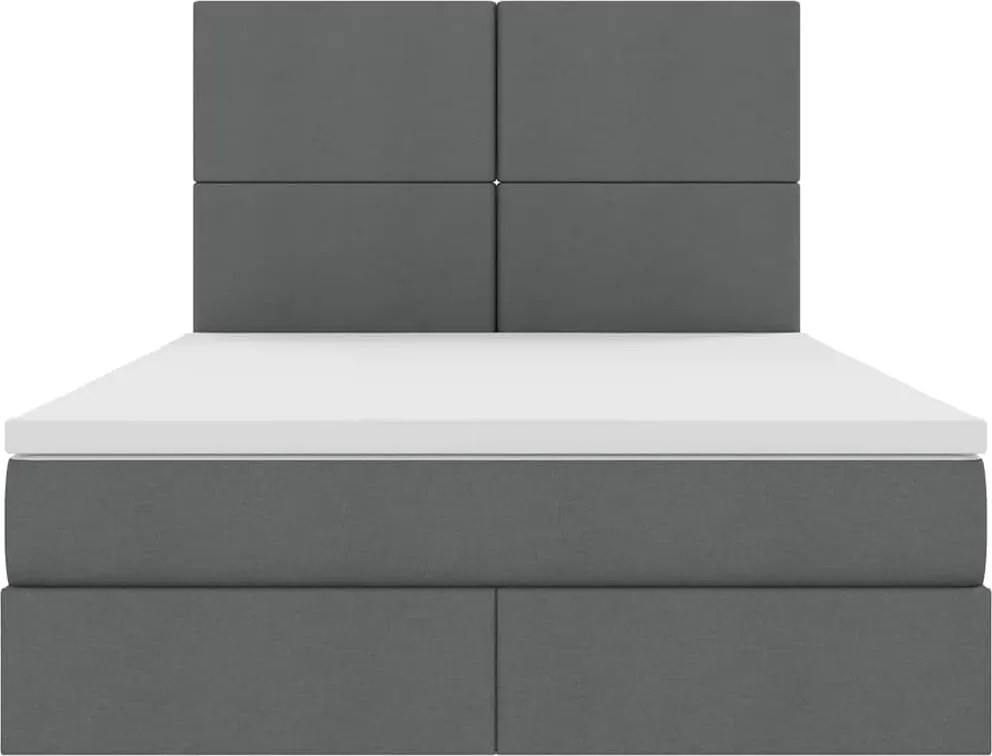 Postel s úložným prostorem a matrací Tmavě šedá 140 x 190 cm 3371716